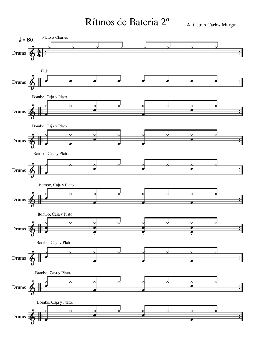 Ritmo de Bateria 2º Sheet Music for Drum group (Drum Corps (Modern ...