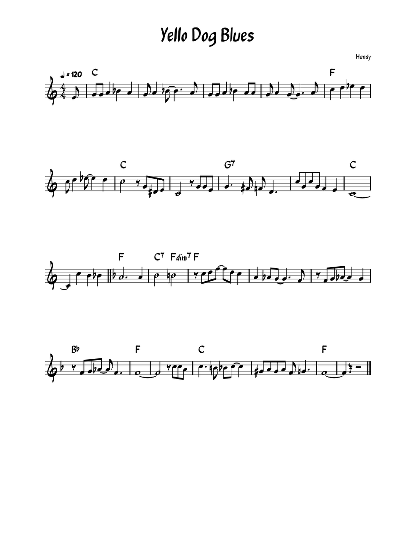 Yellow Dog Blues Sheet music for Piano (Jazz Band) Easy | Musescore.com