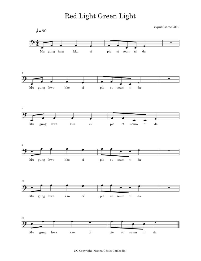 Red Light Green Light – Squid Game Red Light Green Light Squid Game OST ...