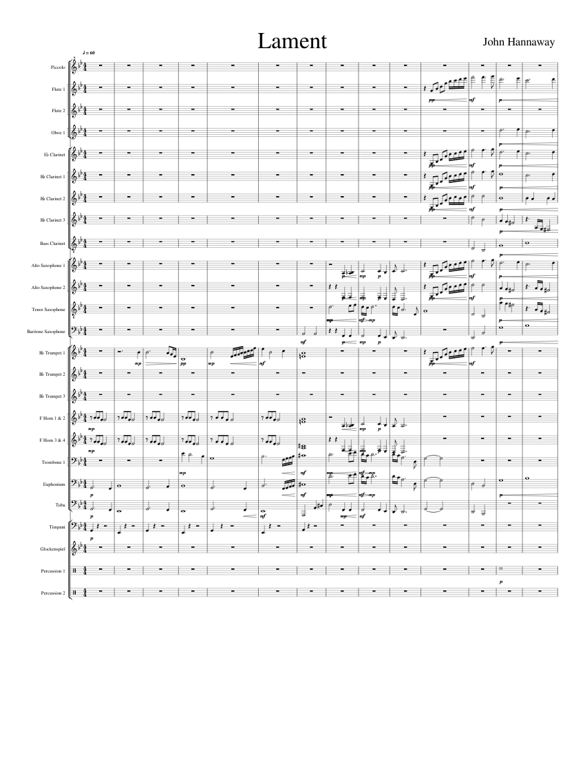 Lament Sheet music for Trombone, Euphonium, Tuba, Flute piccolo & more ...