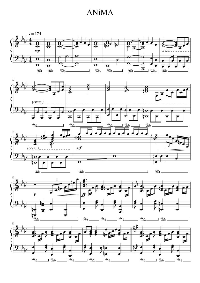 ANiMA Sheet music for Piano (Solo) | Musescore.com
