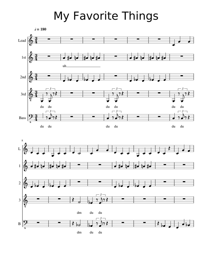 My Favorite Things finished Sheet music for Bass guitar (Solo ...