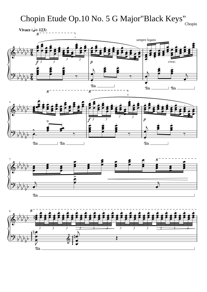 黑键练习曲 Harder Black Key - 更难得 Sheet Music for Piano (Solo) | MuseScore.com