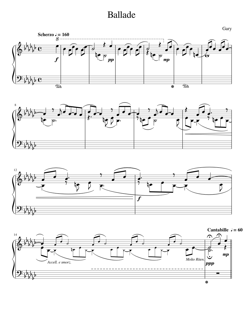 Ballade Eb minor Sheet music for Piano (Solo) | Musescore.com