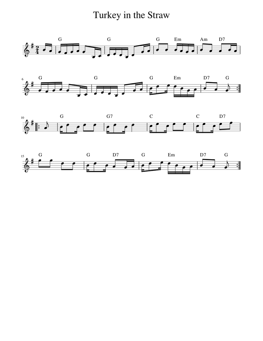 Turkey in the Straw Sheet music for Piano (Solo) Easy | Musescore.com