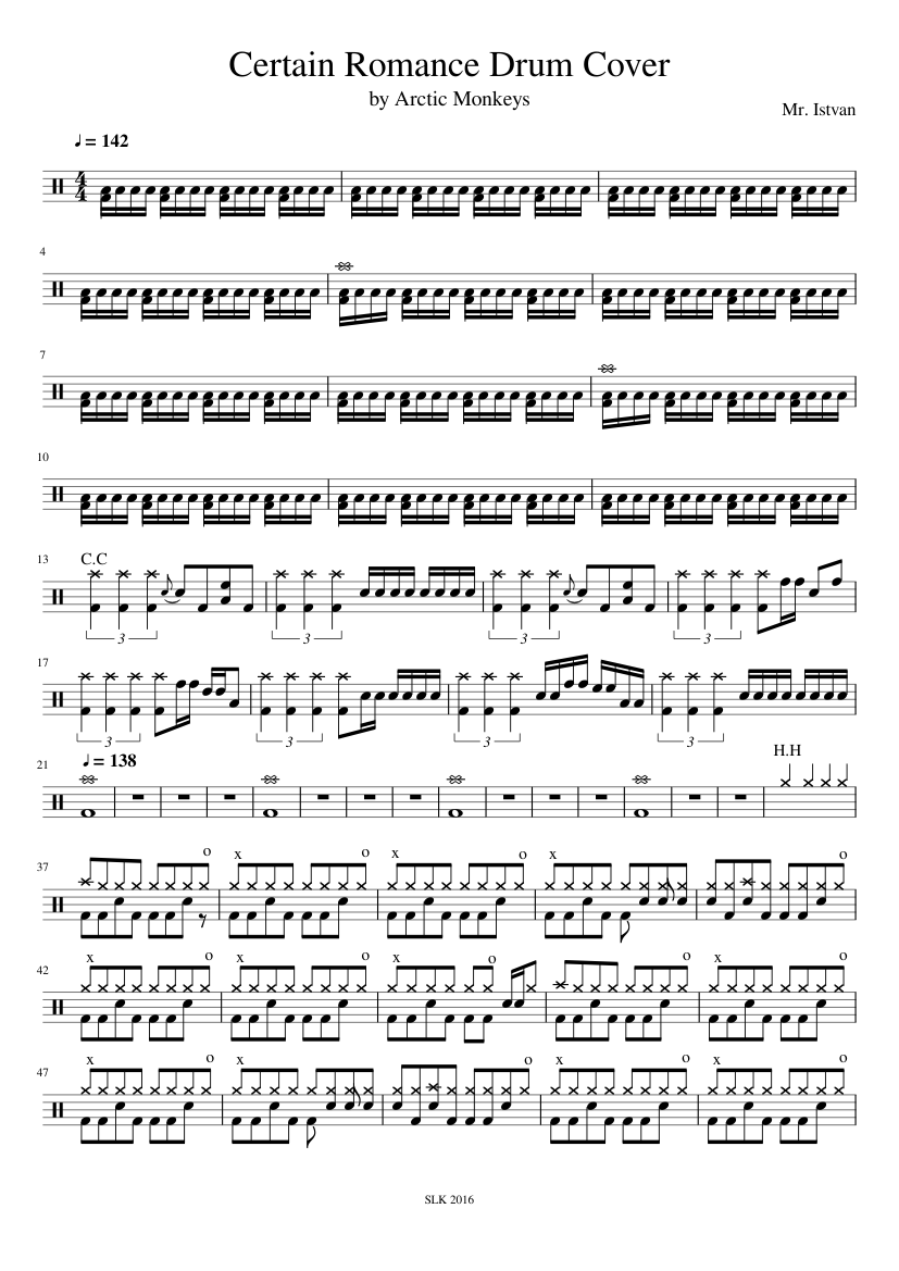 Certain Romance Drum Cover by Arctic Monkeys Sheet music for Drum group ...