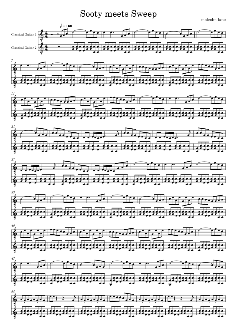 Sooty meets Sweep Sheet music for Guitar (Mixed Duet) | Musescore.com