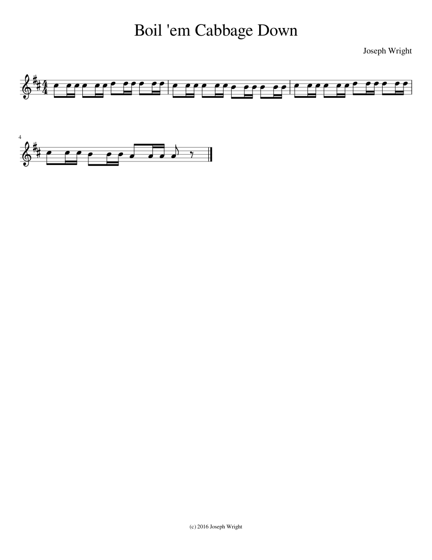 Boil 'Em Cabbage Down Banjo (by Joseph) Sheet Music for Banjo (Solo ...