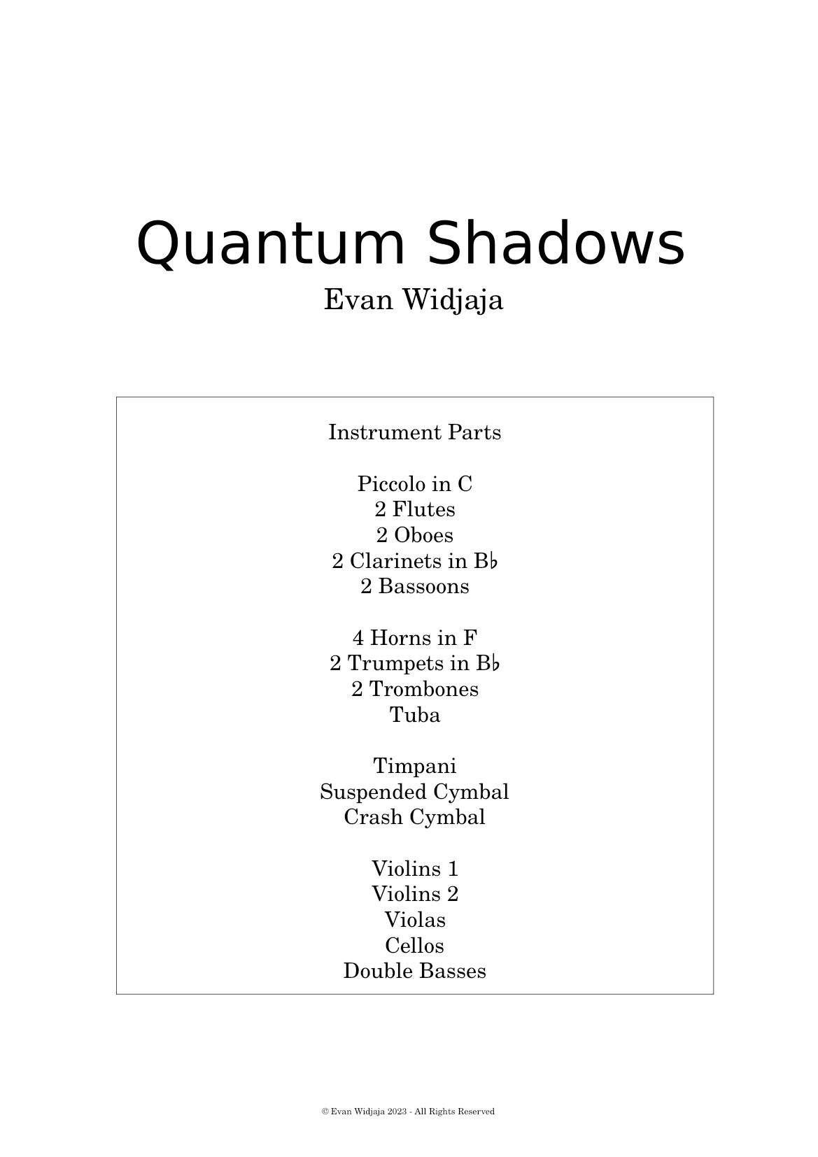 Quantum Shadows Main Title Sheet music for Trombone, Tuba, Flute, Oboe ...