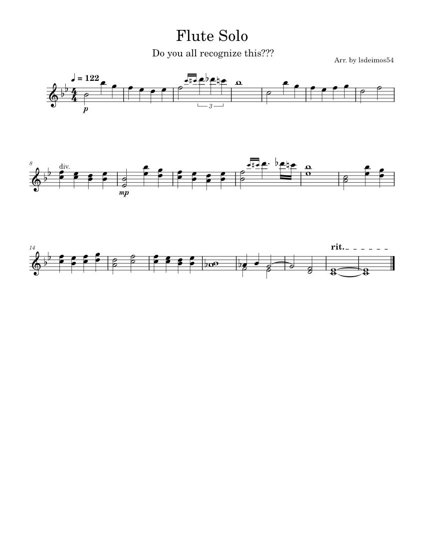 Flute Solo Sheet music for Flute (Solo) | Musescore.com