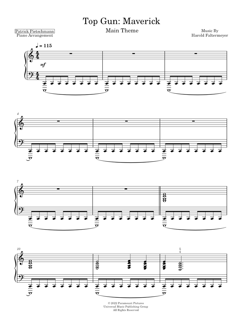 Top Gun: Maverick - Main Theme – Music by Harold Faltermeyer Arranged ...