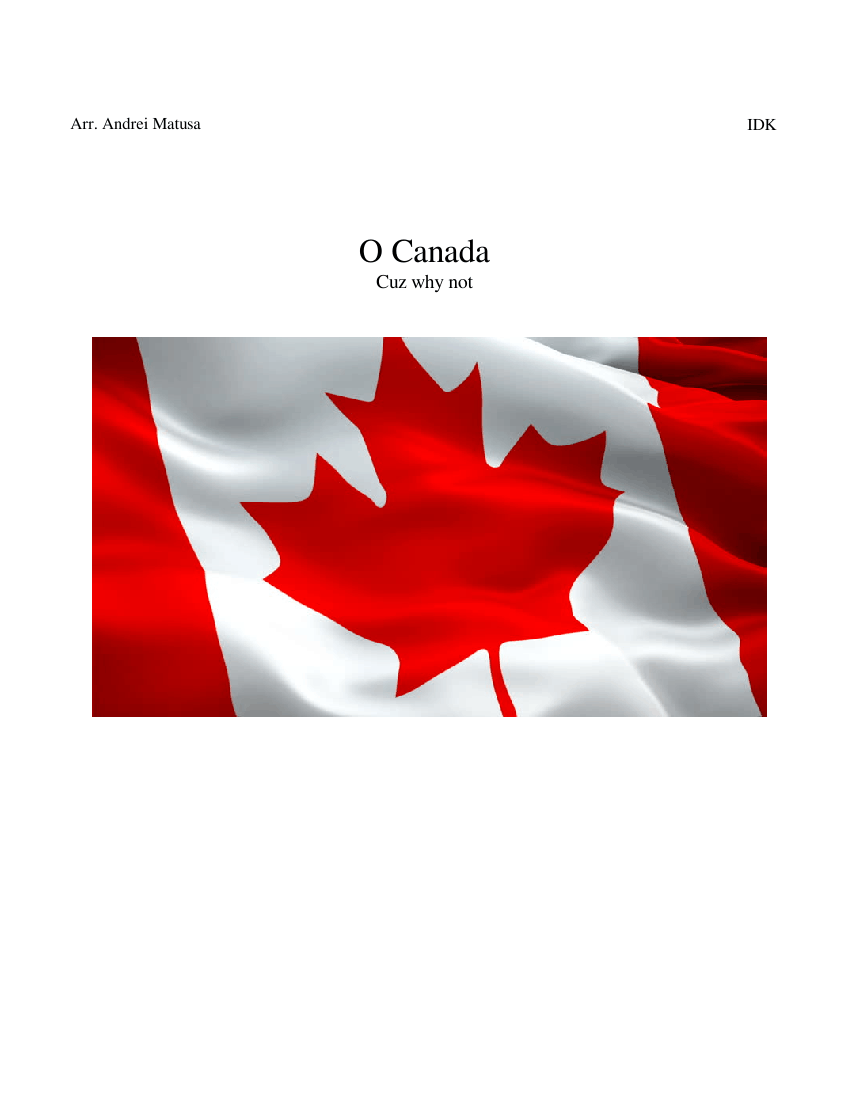 O Canada Sheet music for Trombone, Tuba, Flute, Oboe & more instruments ...