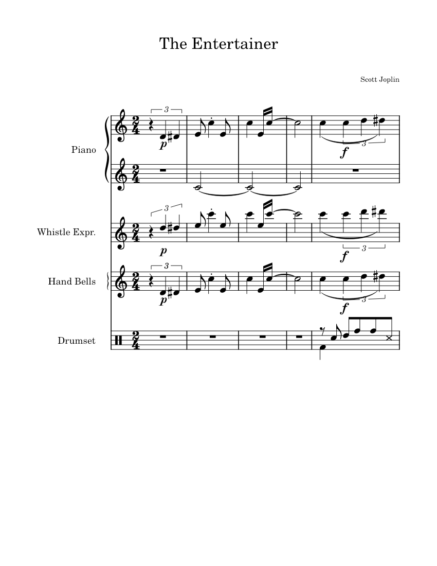 The entertainer – Scott Joplin Sheet music for Piano, Kazoo, Drum group ...