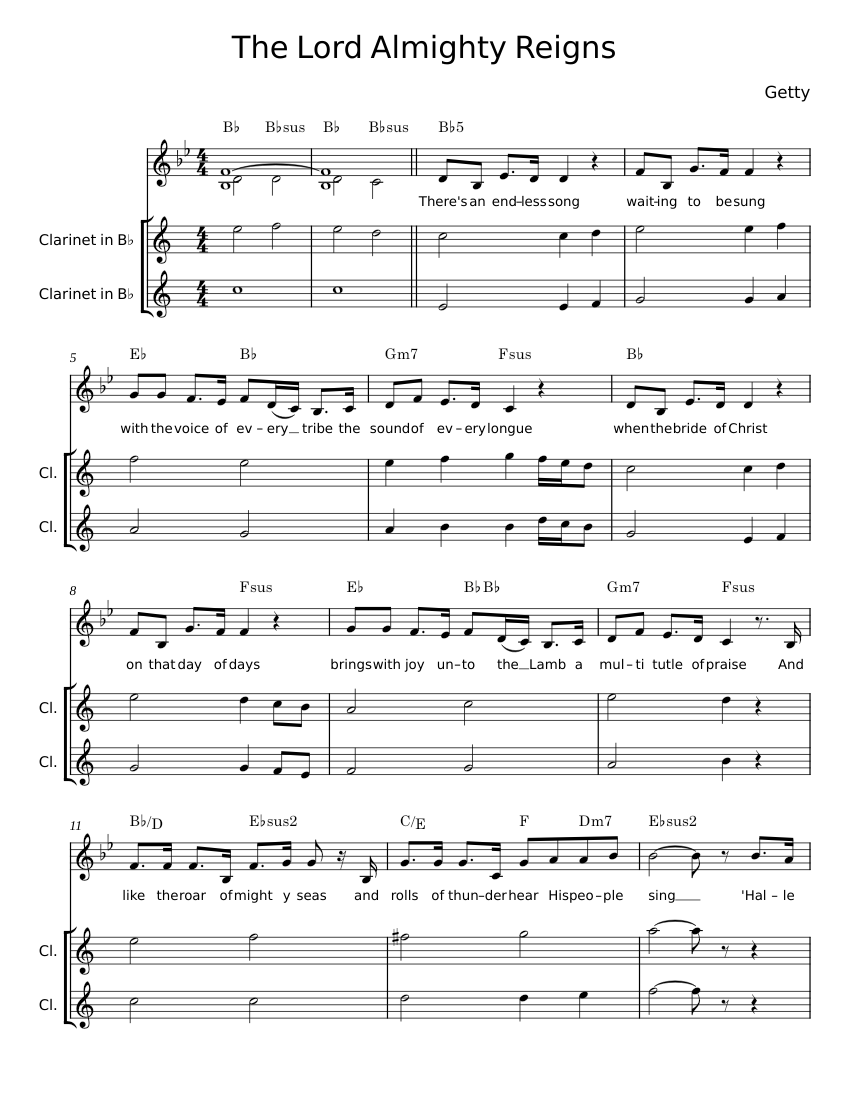 The Lord Almighty Reigns Sheet Music with Chords for Synthesizer ...