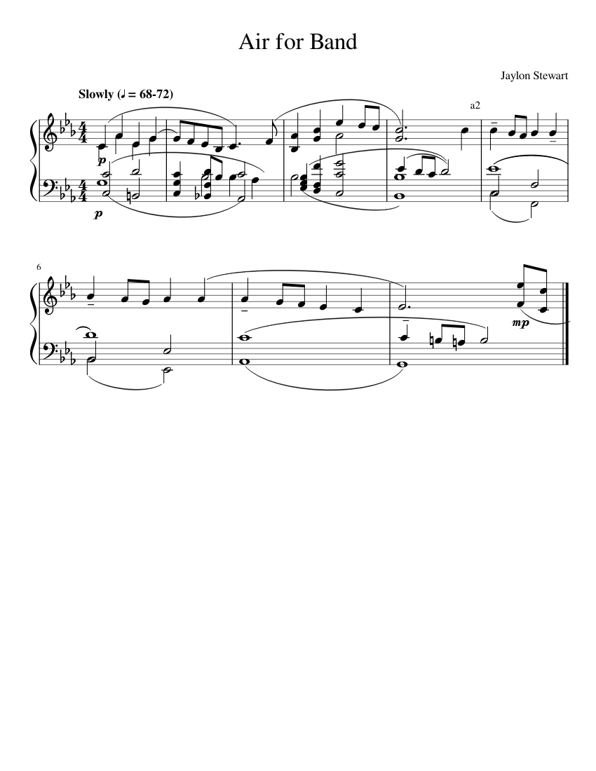 Air for Band Sheet music for Piano (Solo) | Musescore.com