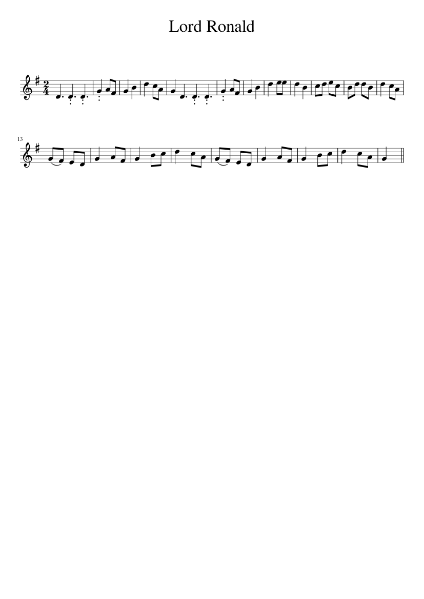 Lord Ronald Sheet music for Piano (Solo) Easy | Musescore.com