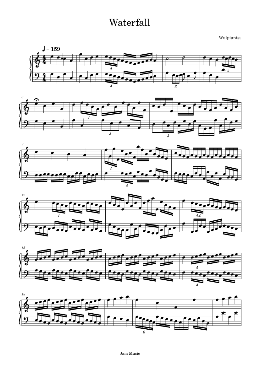 Waterfall Sheet music for Piano (Solo) | Musescore.com