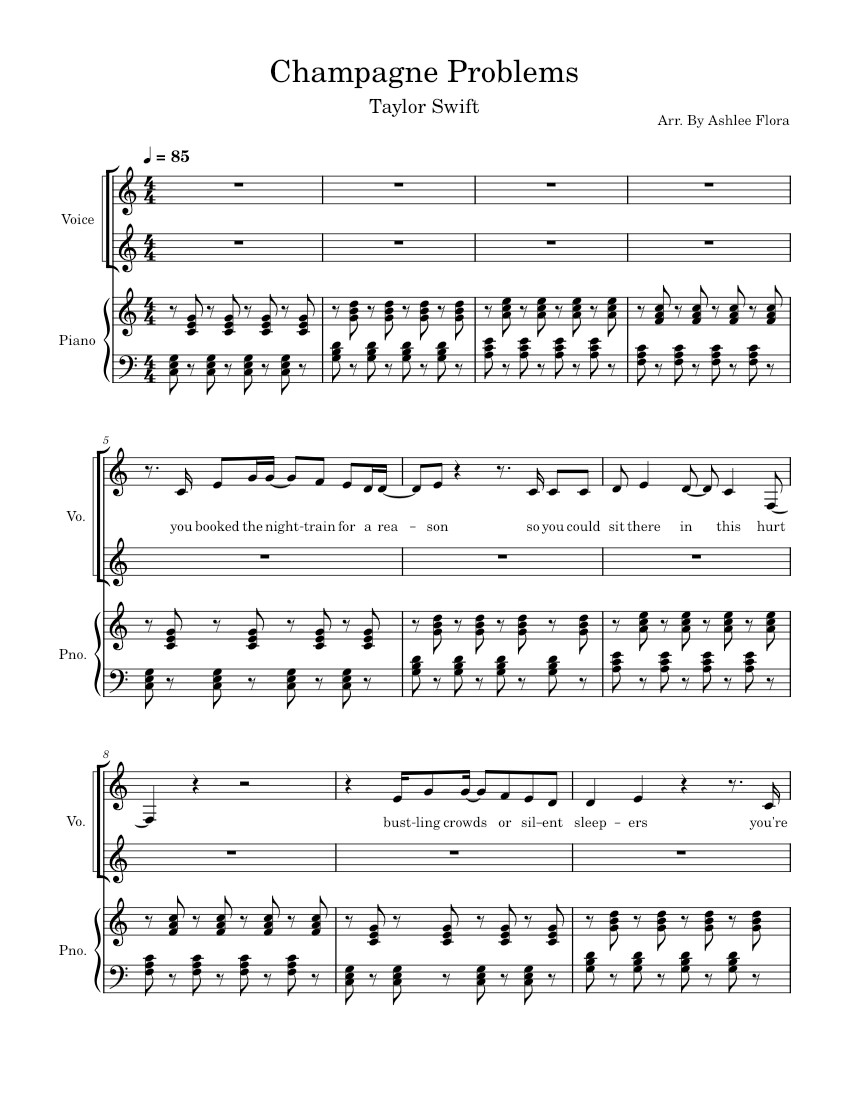 Champagne Probs - pt 1 Sheet music for Piano, Voice (other) (Piano ...