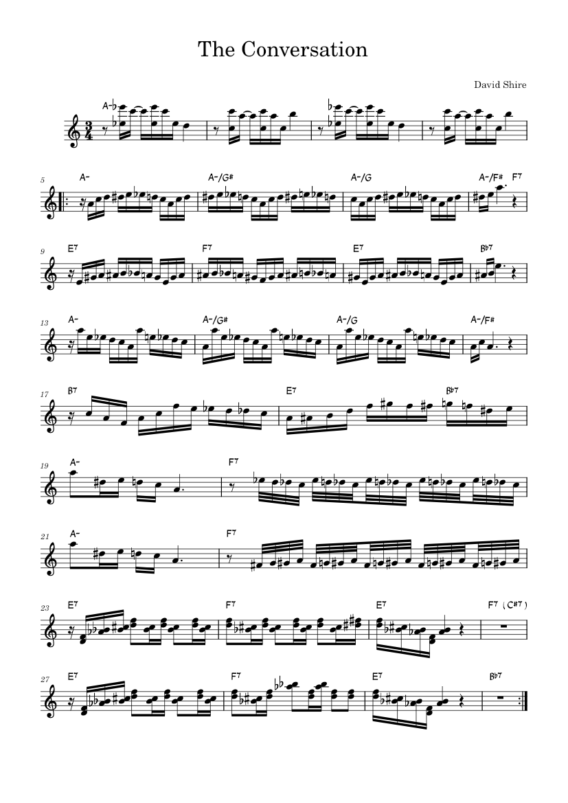 The conversation – David Shire Sheet music for Piano (Solo) | Musescore.com