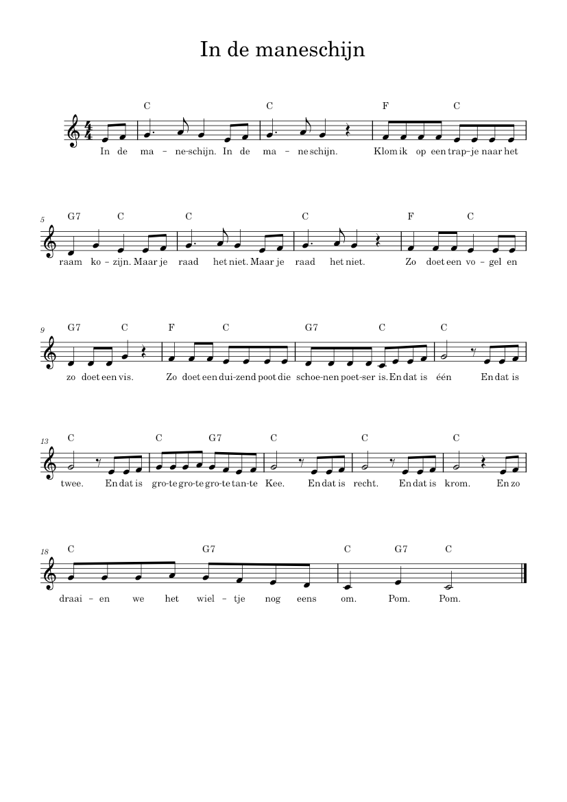 In de manenschijn Sheet Music for Piano (Solo) easy | MuseScore.com