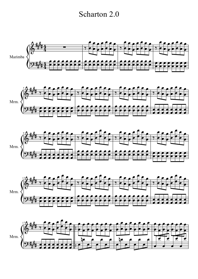 Scharton 2.0 Sheet music for Marimba (Solo) | Musescore.com