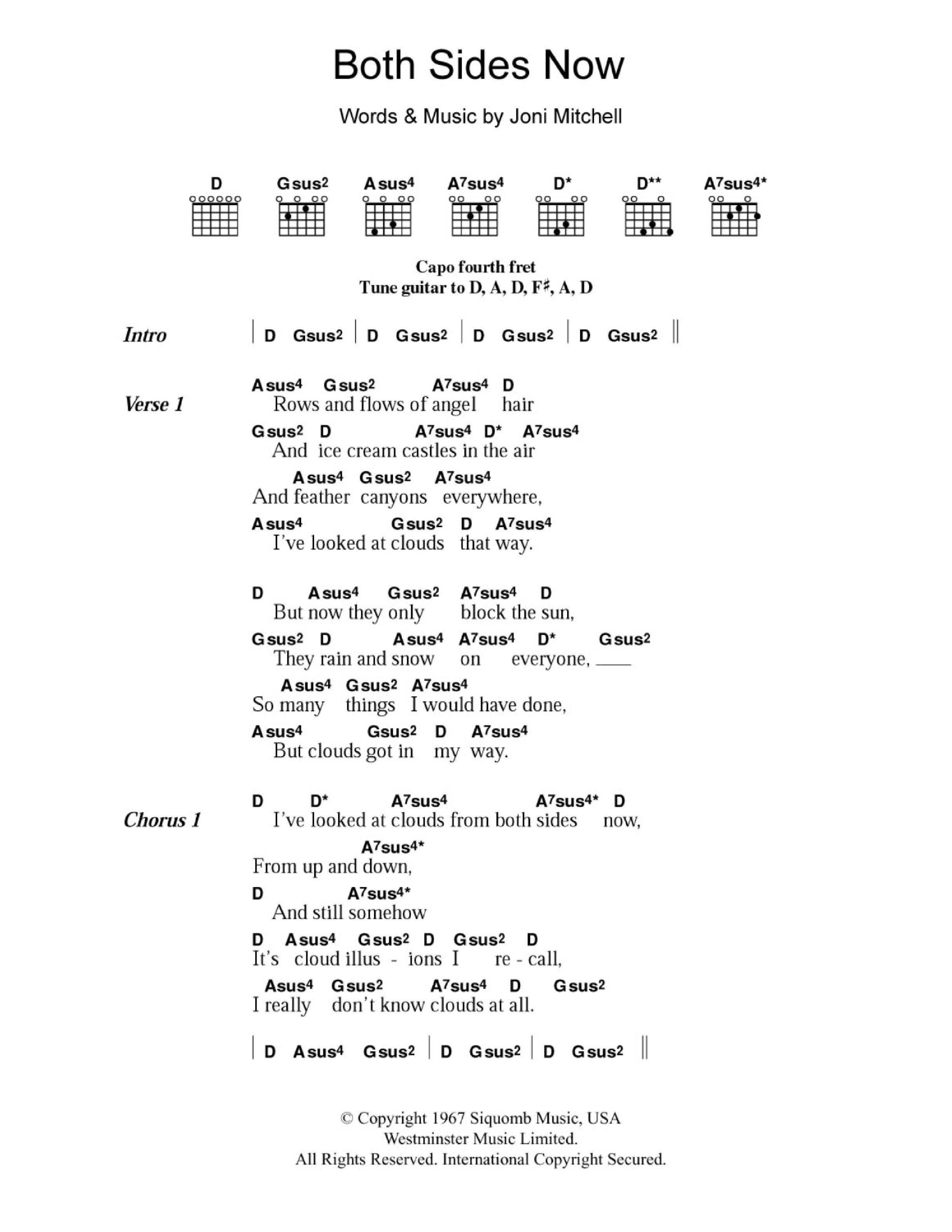 Play Official version of Both sides now Sheet Music by Joni Mitchell ...