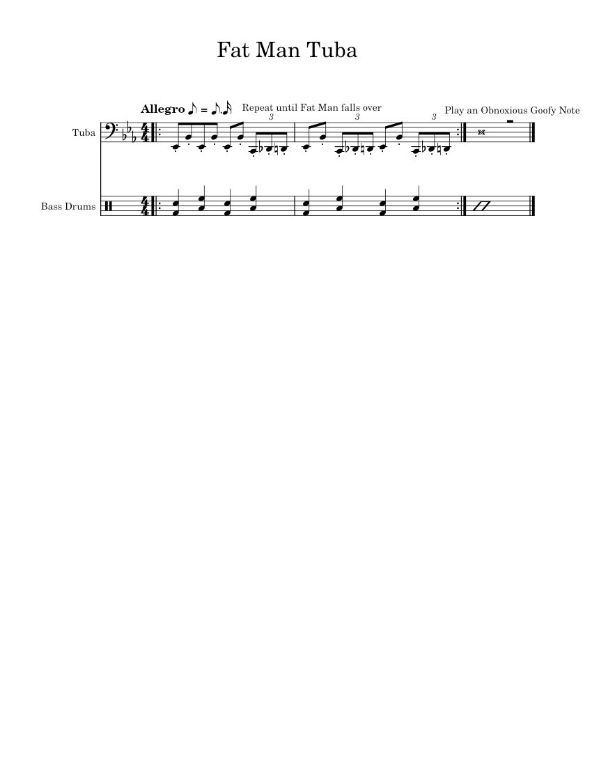 Fat Man Tuba Sheet music for Tuba, Bass drum (Mixed Ensemble ...