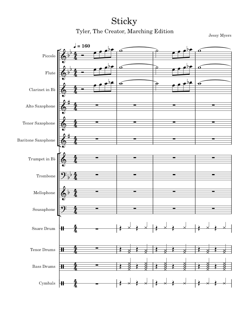 Sticky – Tyler, The Creator Sheet Music for Trombone, Tuba, Flute, Oboe & more instruments ...