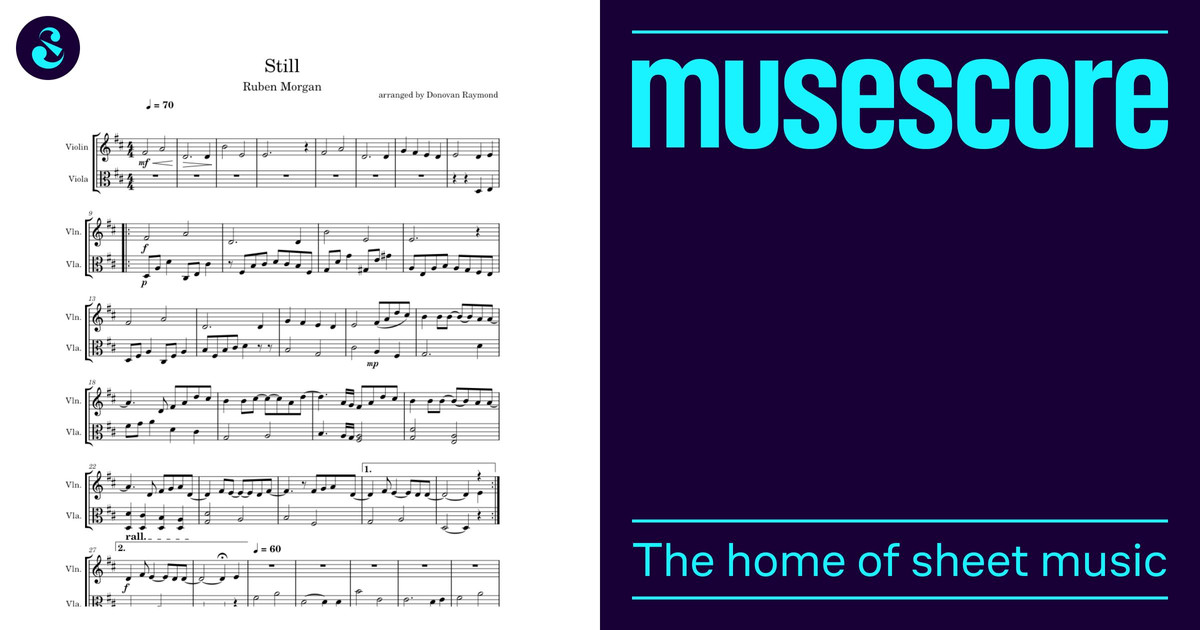 Still – Reuben Morgan Still_violin_viola_arrangement Sheet music for ...