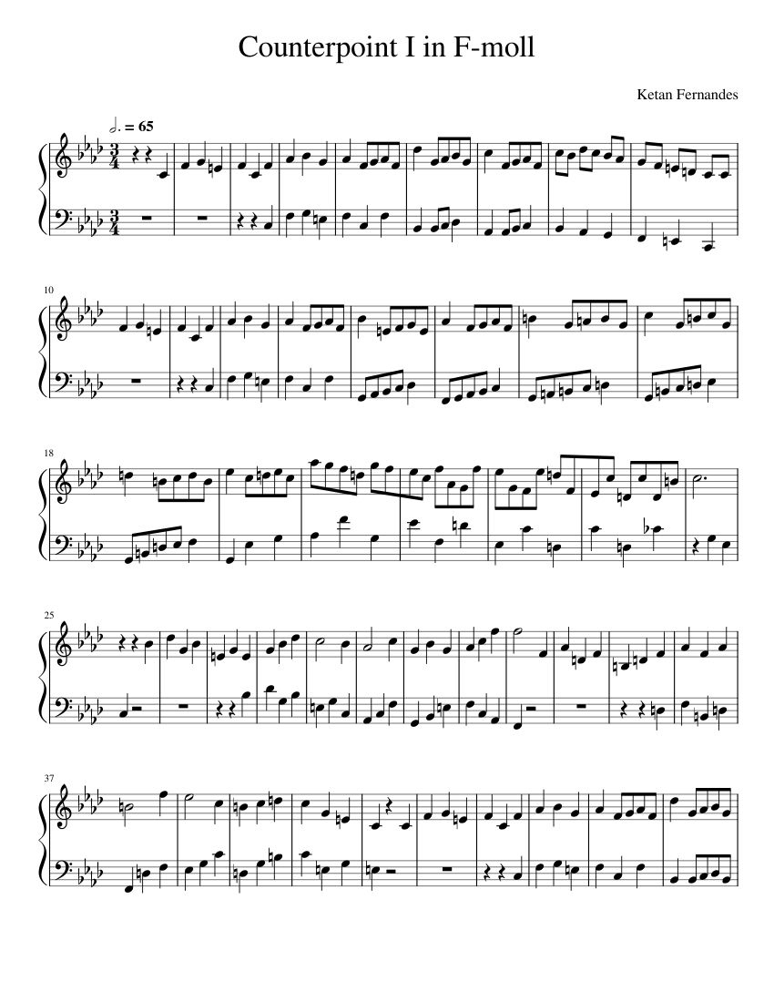 Counterpoint I Sheet music for Piano (Solo) Easy | Musescore.com