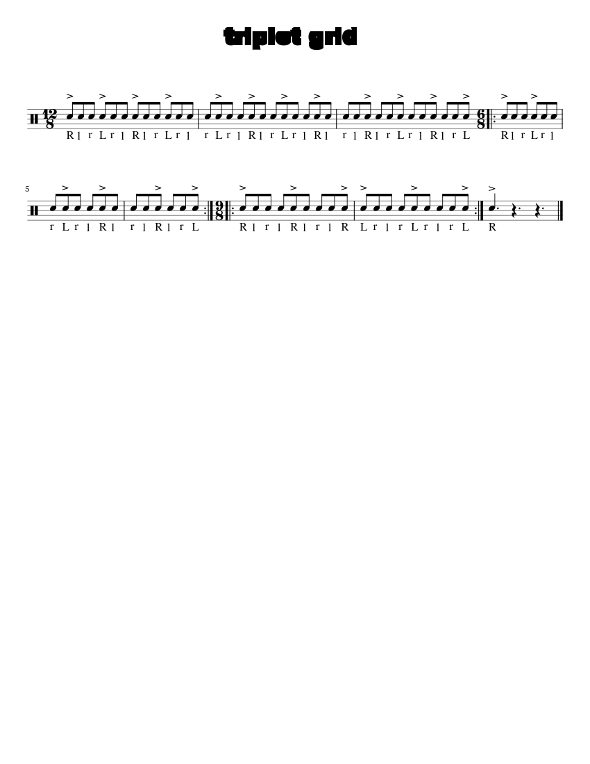 triplet_grid Sheet music for Snare drum (Solo) | Musescore.com