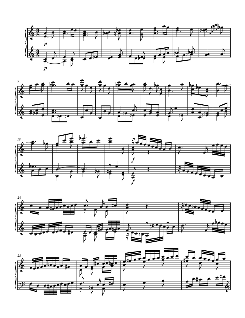 Chaconne for Piano solo in A minor incomplete . Sheet music for Piano ...