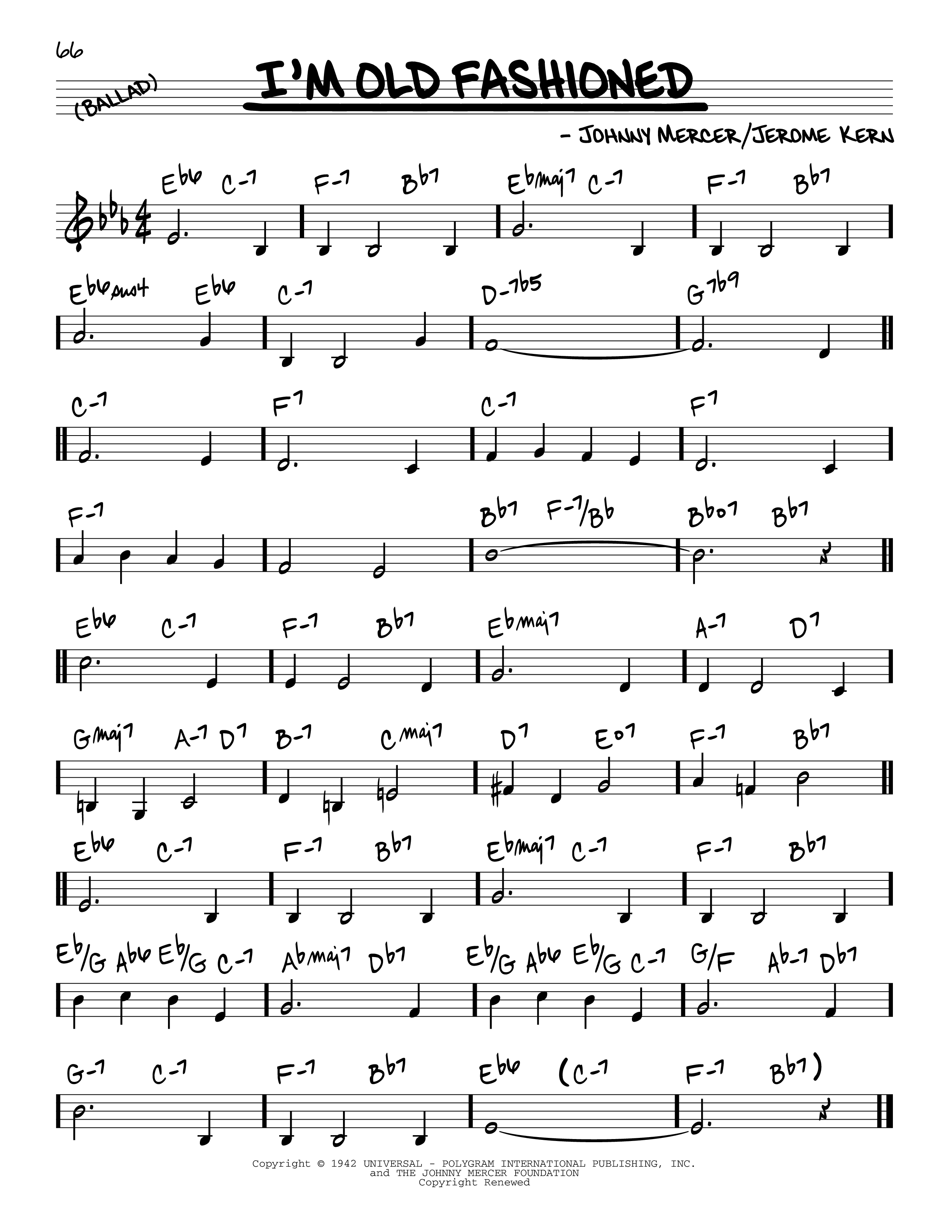 I'm Old Fashioned Sheet music for Piano, Vocals by John Coltrane Official | MuseScore.com