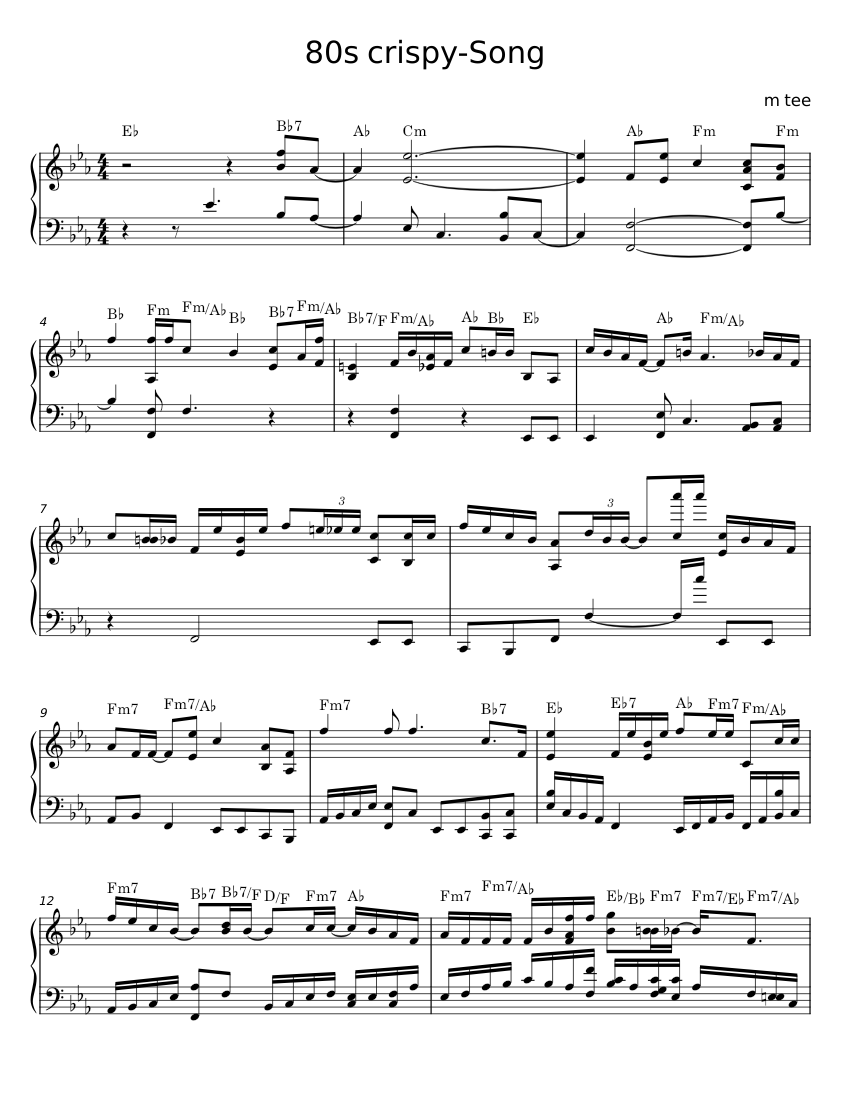 80s crispy Sheet music for Piano (Solo) | Musescore.com