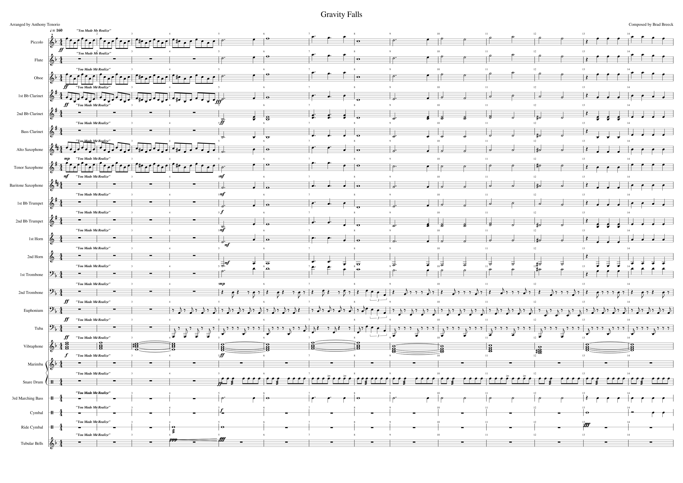 Gravity Falls - Band Arrangement (Update #2) Sheet Music for Trombone ...