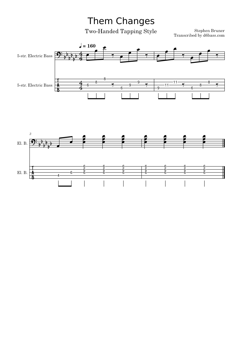 Them changes – Thundercat Sheet music for Bass guitar (Solo ...