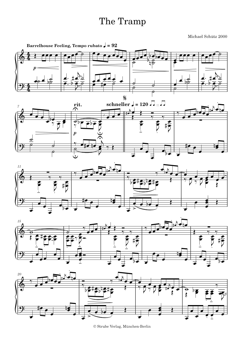 The Tramp – Michael Schütz Sheet Music for Piano (Solo) | MuseScore.com