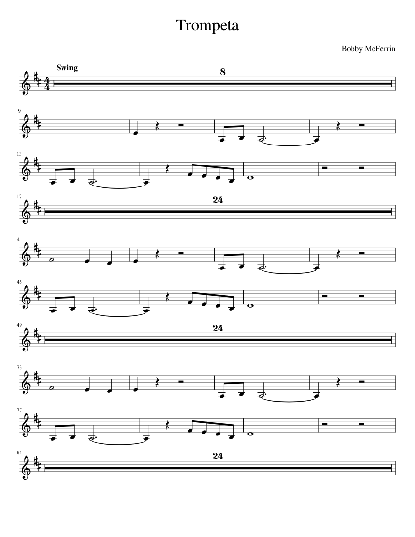 Trompeta Sheet music for Trumpet in b-flat (Solo) | Musescore.com