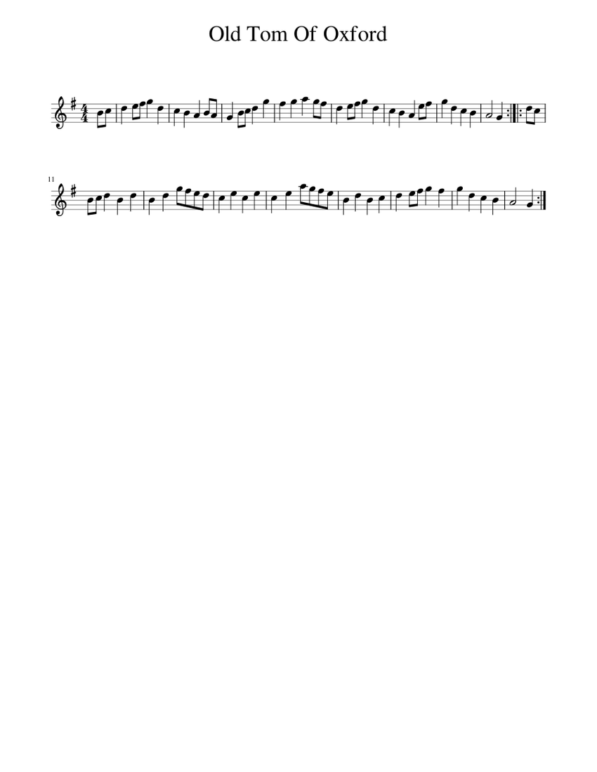 Old Tom Of Oxford Sheet music for Piano (Solo) Easy | Musescore.com