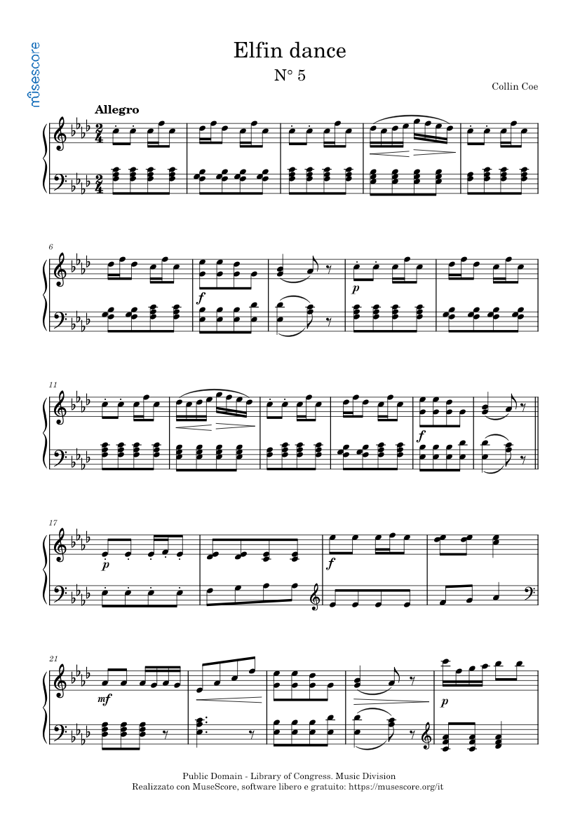 Elfin dance – Coe, Collin Sheet music for Piano (Solo) | Musescore.com