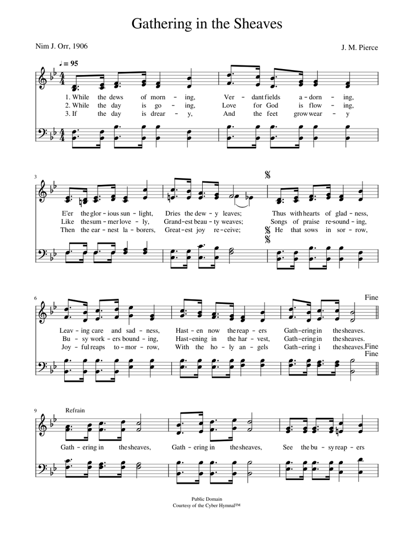 Gathering in the sheaves - J. M. Pierce Sheet music for Piano (Piano ...