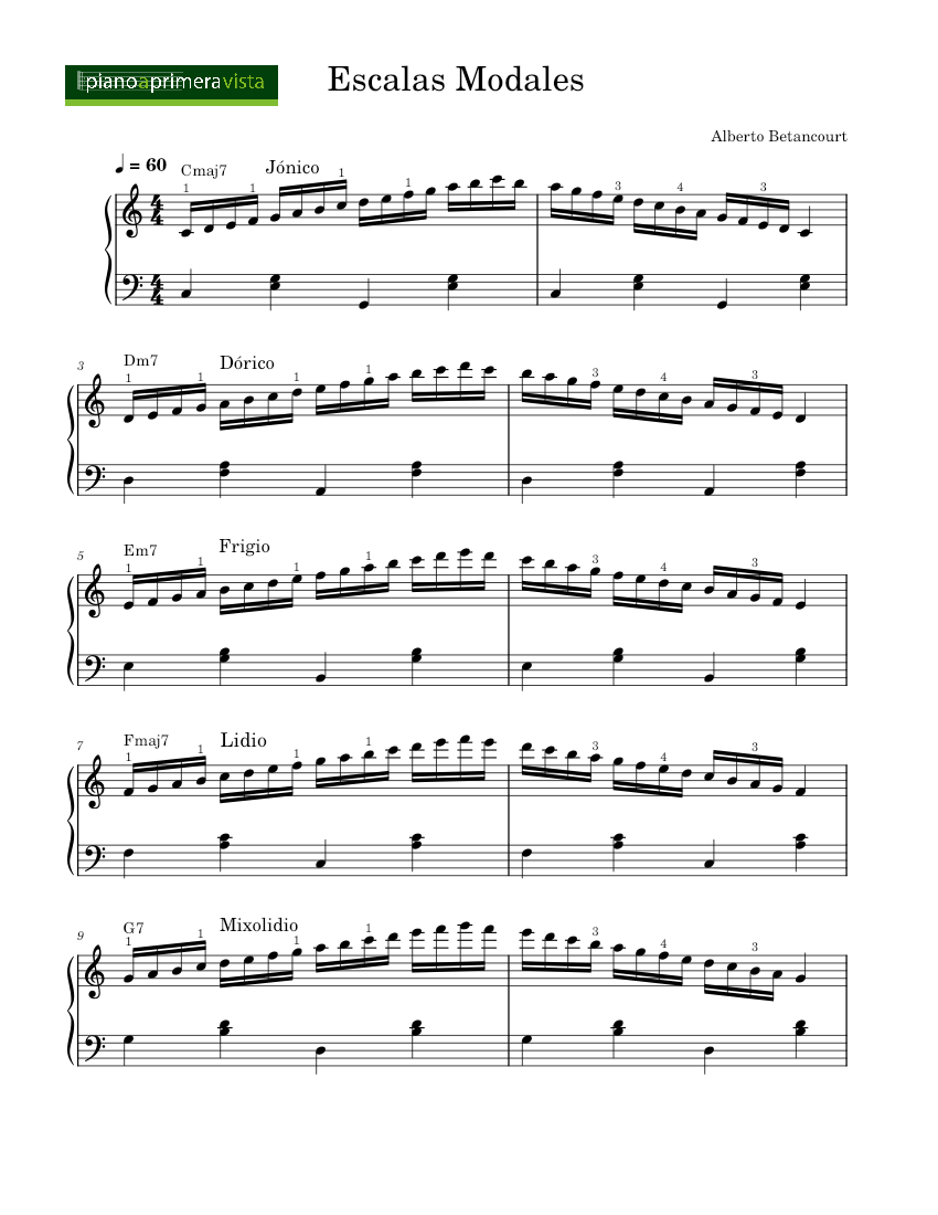 Escalas_Modales Sheet music for Piano (Solo) | Musescore.com