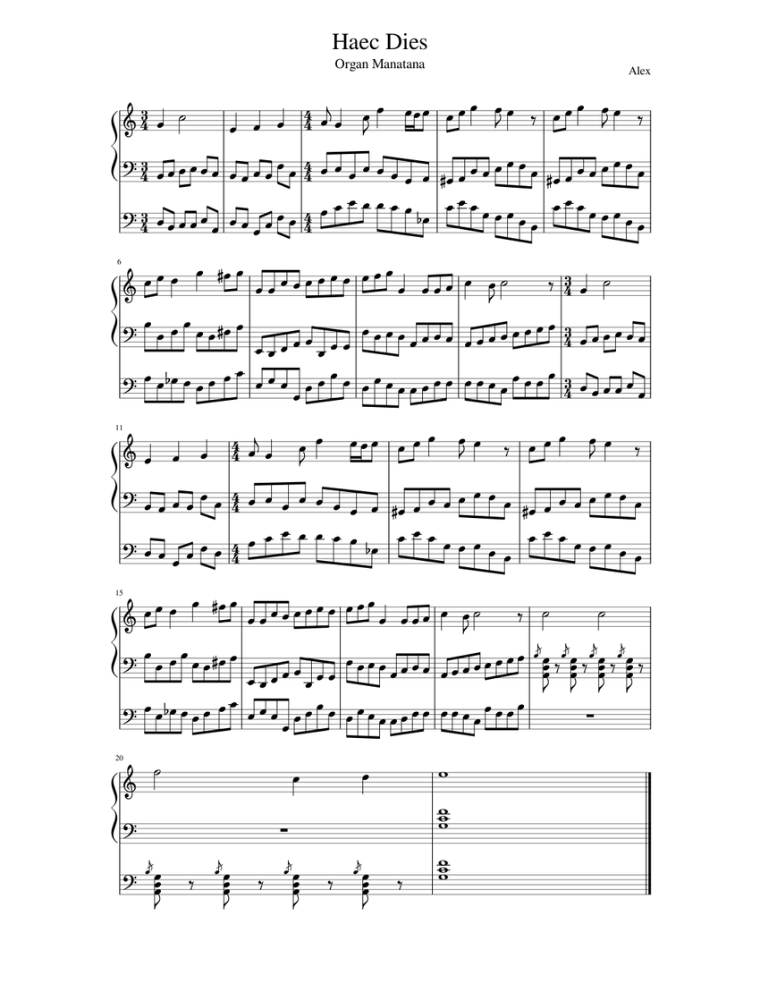 Haec Dies Sheet music for Organ (Solo) | Musescore.com