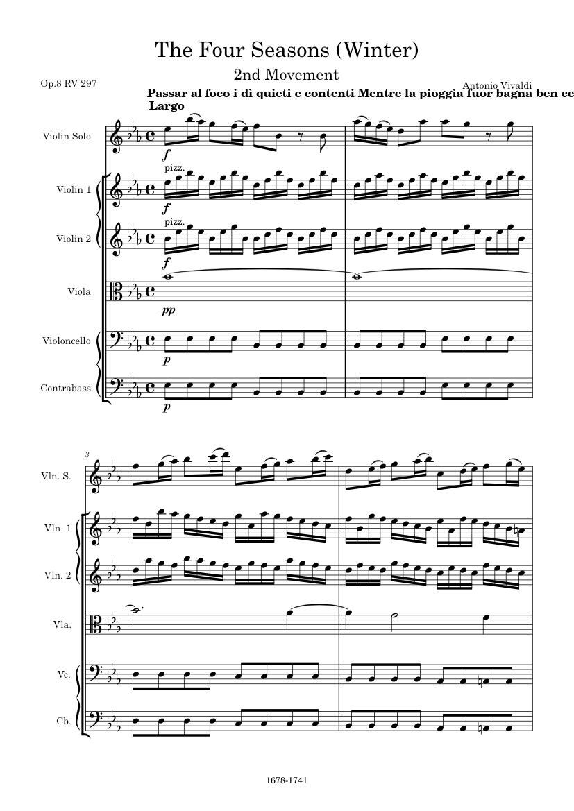 The Four Seasons, Op. 8 No.4 RV 297 (Winter), 2nd Movement – Antonio ...
