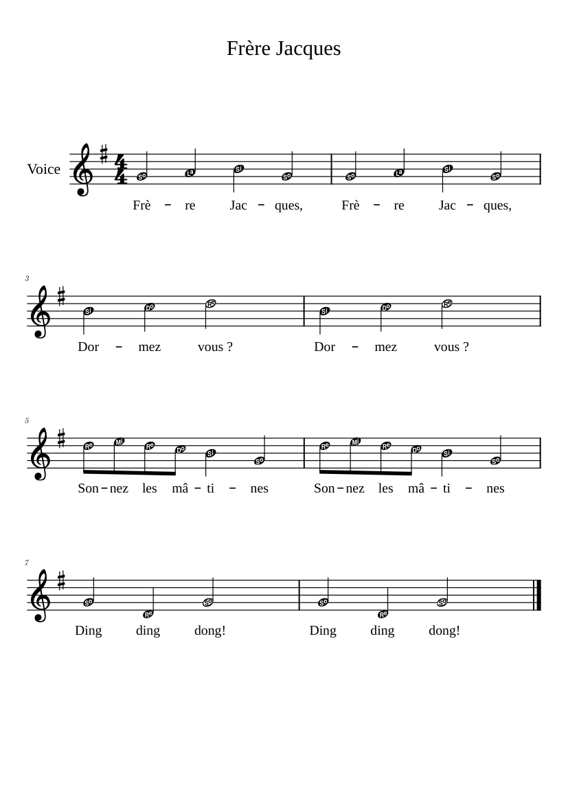 Frère Jacques Sheet music for Vocals (Solo) | Musescore.com