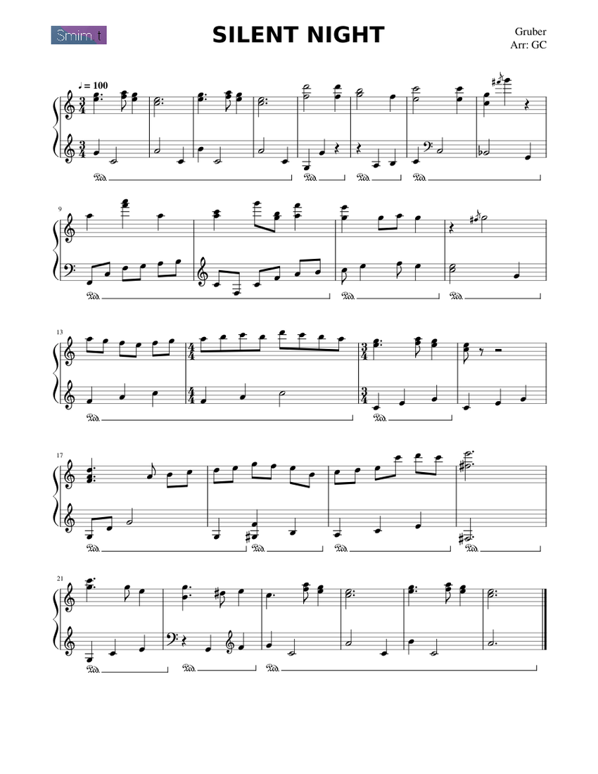 Silent Night Sheet music for Piano (Solo) Easy | Musescore.com