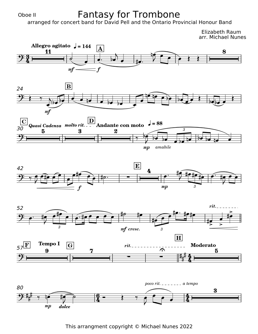 Fantasy for Trombone - Elizabeth Raum Sheet Music for Trombone (Solo) | MuseScore.com