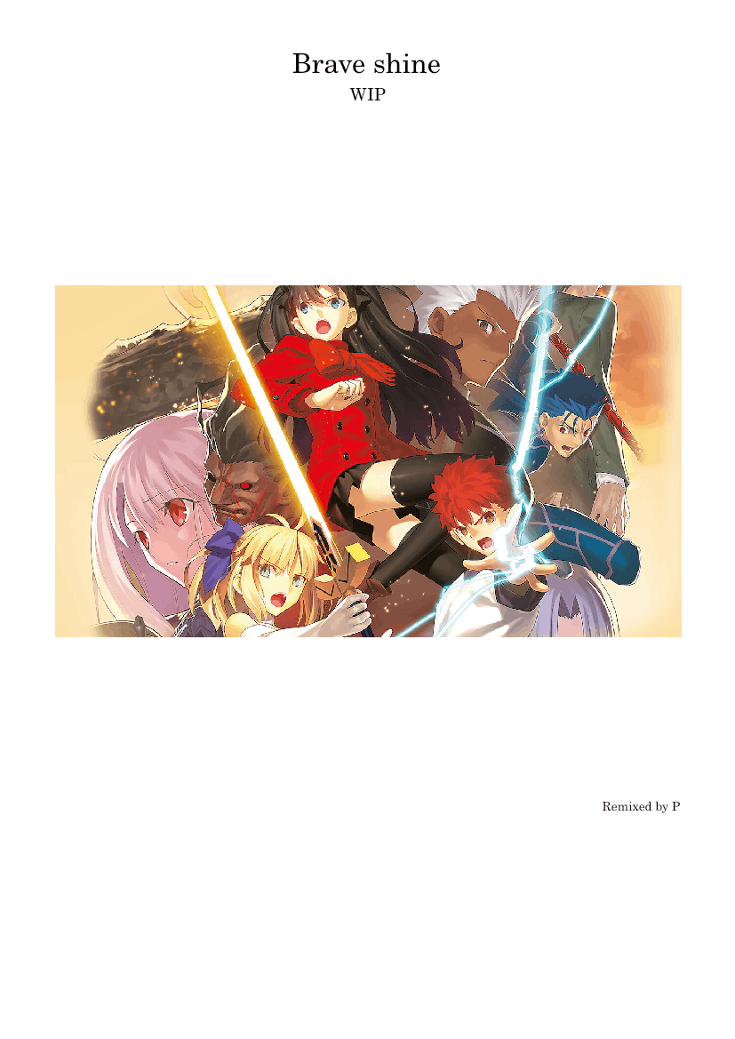 Brave shine – Aimer brave shine Sheet music for Saxophone alto, Violin, Guitar, Bass guitar ...