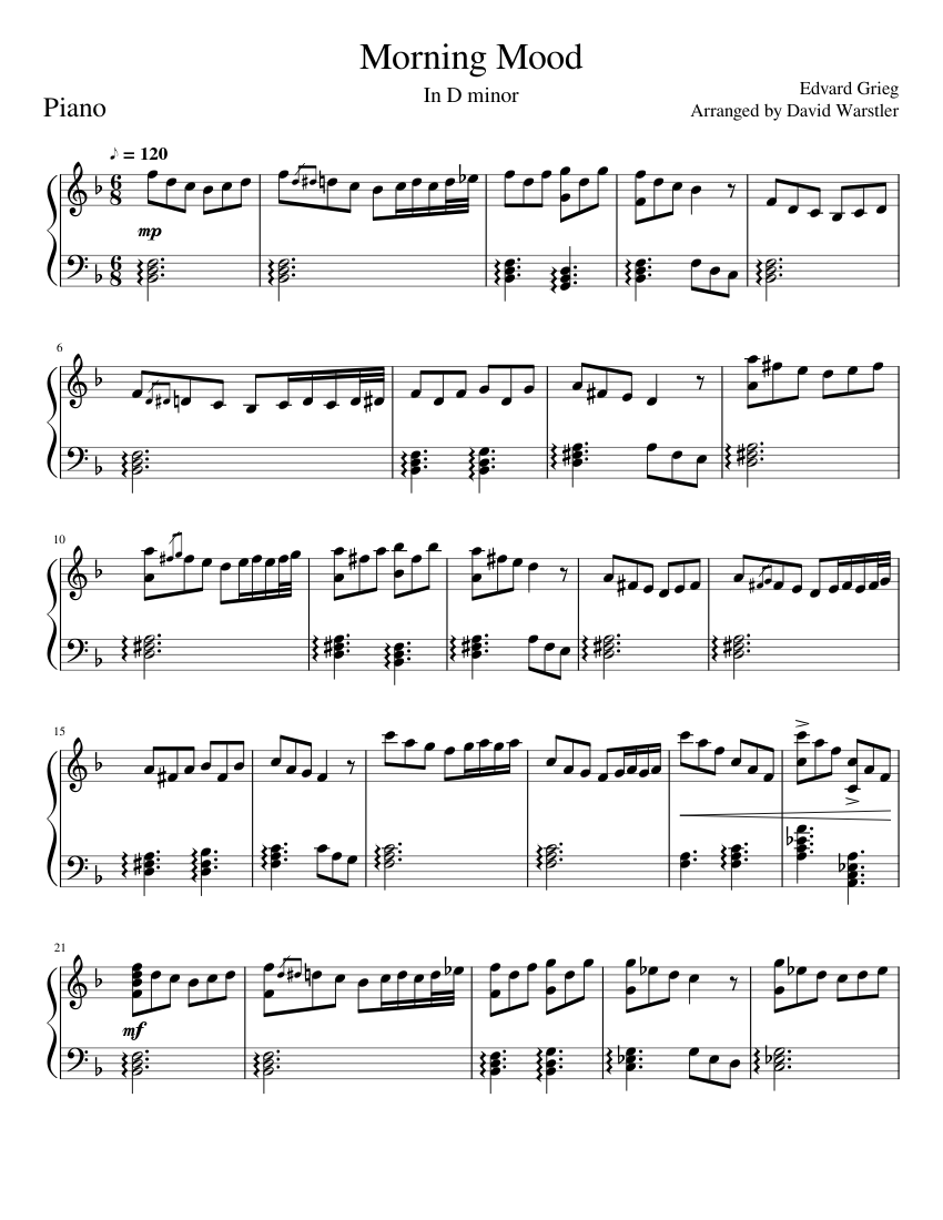 Morning Mood Sheet music for Piano (Solo) | Musescore.com