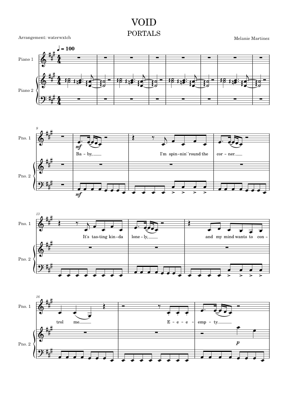 VOID – Melanie Martinez Sheet Music for Piano (Piano Duo) | MuseScore.com